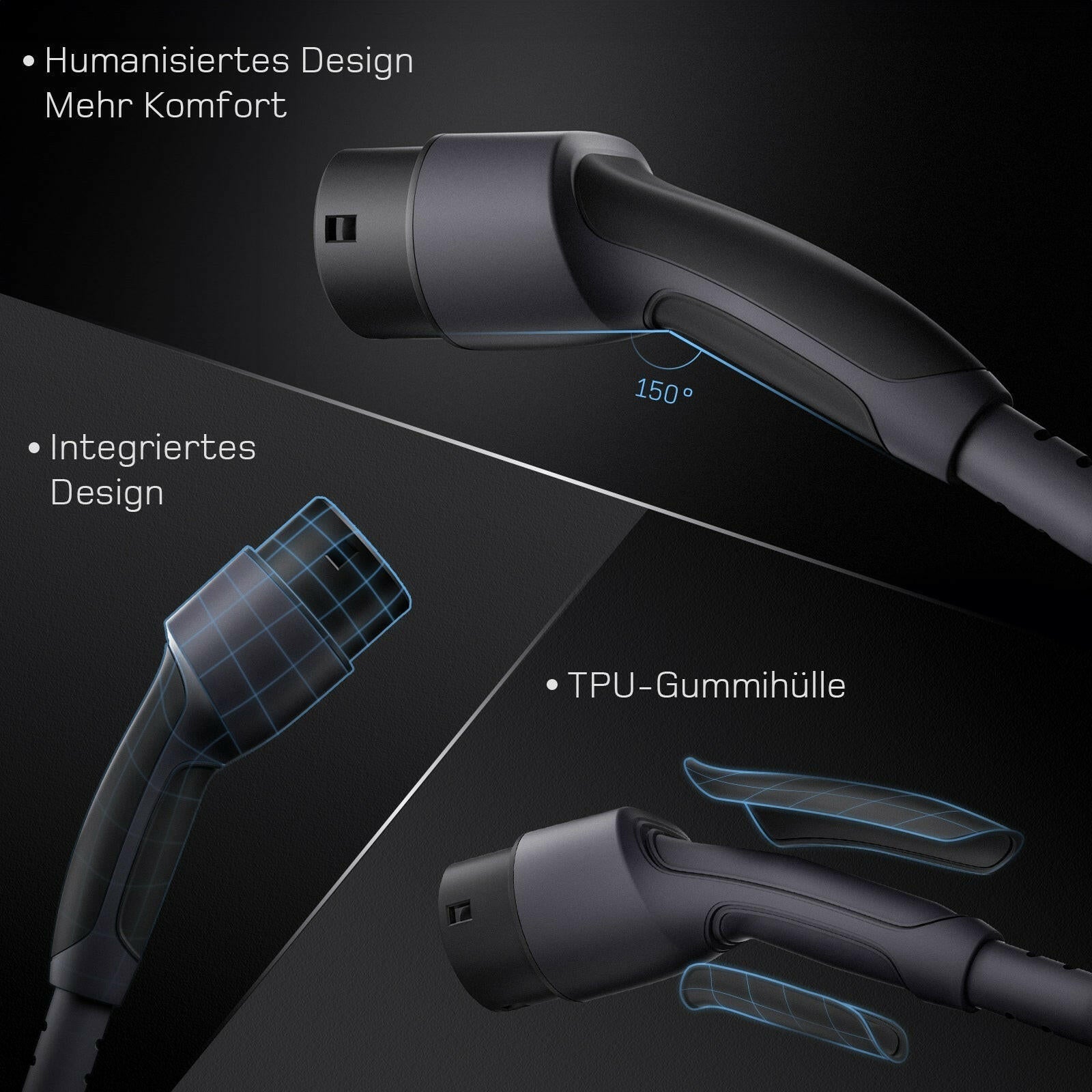dé Ladekabel Typ 2 Schuko – 3,7 kW Ladegerät für E-Auto – depow.de